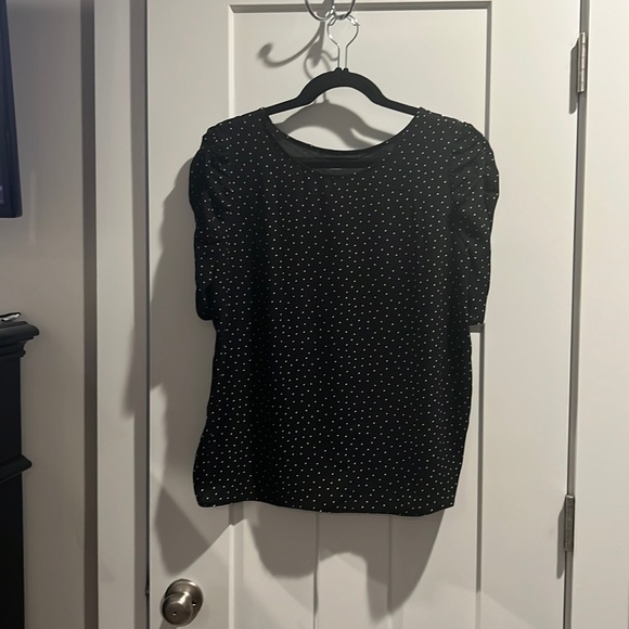 LOFT | Tops | Black And White Poka Dots | Poshmark